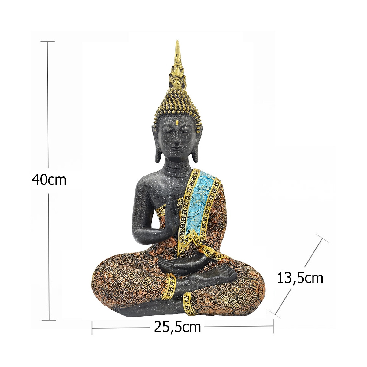 Buddha Statue Deko Figur Amithaba sitzend für Asia Ambiente