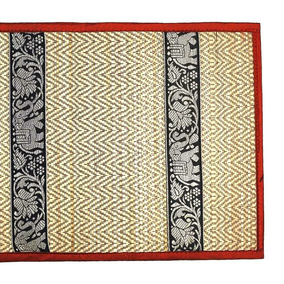 Thai Tisch-Set Untersetzer Platz-Set 8-teilig aus Bast mit Elefantenm