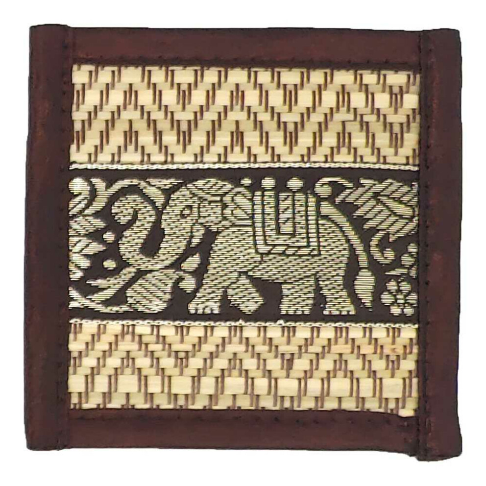 Thai Tisch-Set Untersetzer Platz-Set 8-teilig aus Bast mit Elefantenm