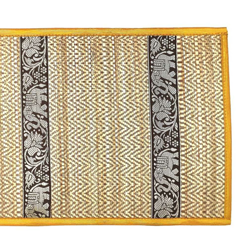 Thai Tisch-Set Untersetzer Platz-Set 8-teilig aus Bast mit Elefantenm