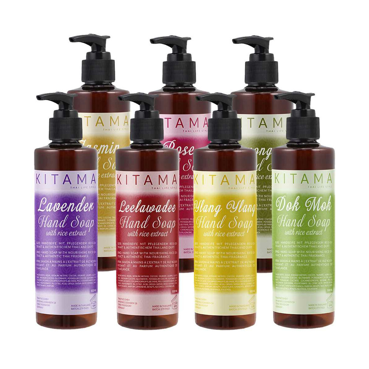 Set: 7 x Thai liquid soap with rice extract
