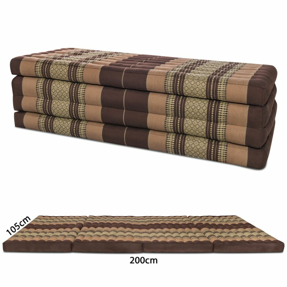 Thai Mat Lounger Folding Mattress with Floral Pattern 200cm x 105cm